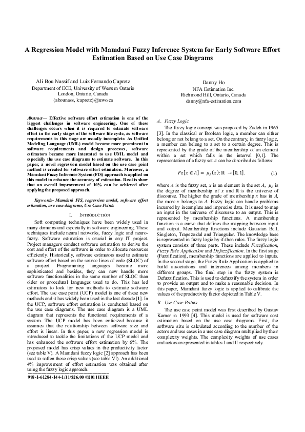 (PDF) A regression model with mamdani fuzzy inference system for early software effort ...