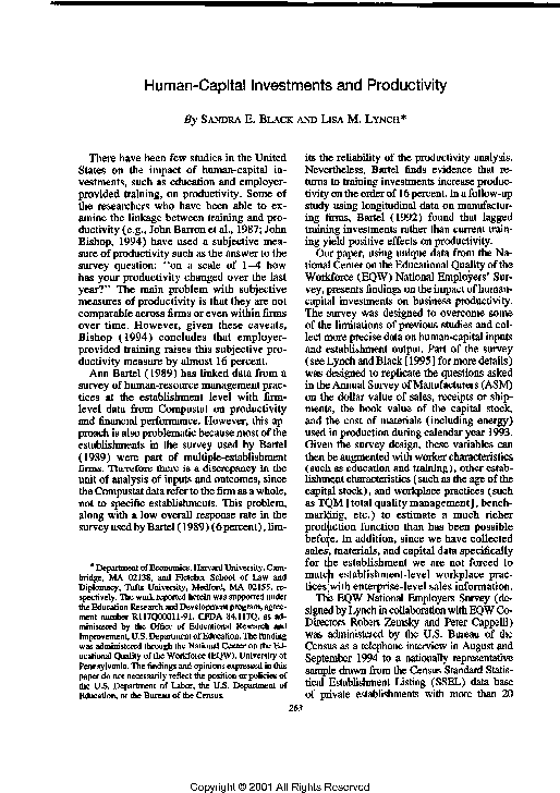 (PDF) Human-capital investments and productivity