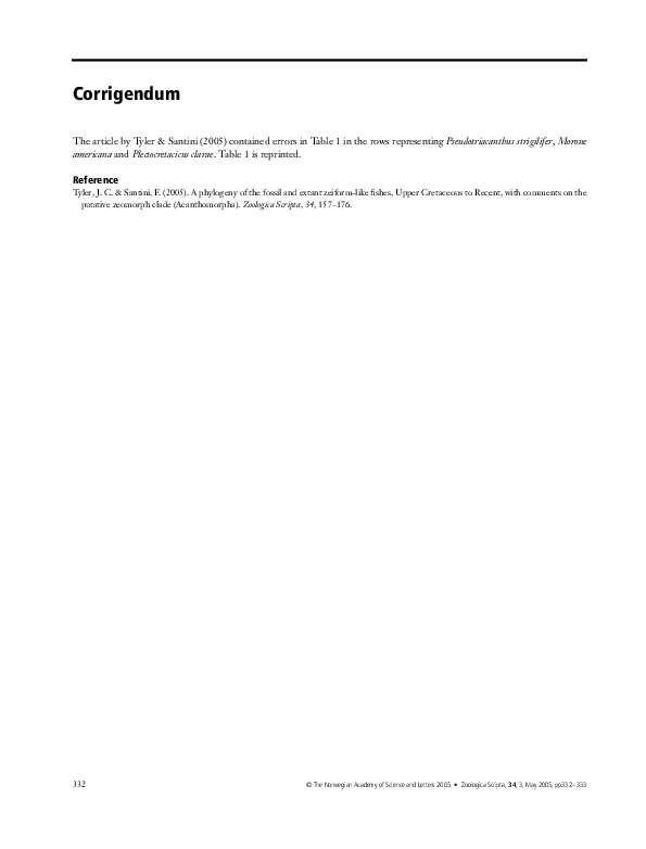 (PDF) A phylogeny of the fossil and extant zeiform‐like fishes, Upper ...
