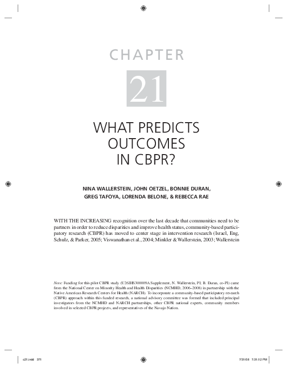 (PDF) What Predicts Outcomes in CBPR?