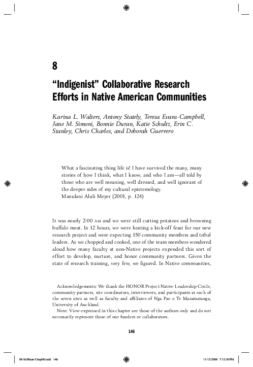 (PDF) “Indigenist” Collaborative Research Efforts in Native American ...