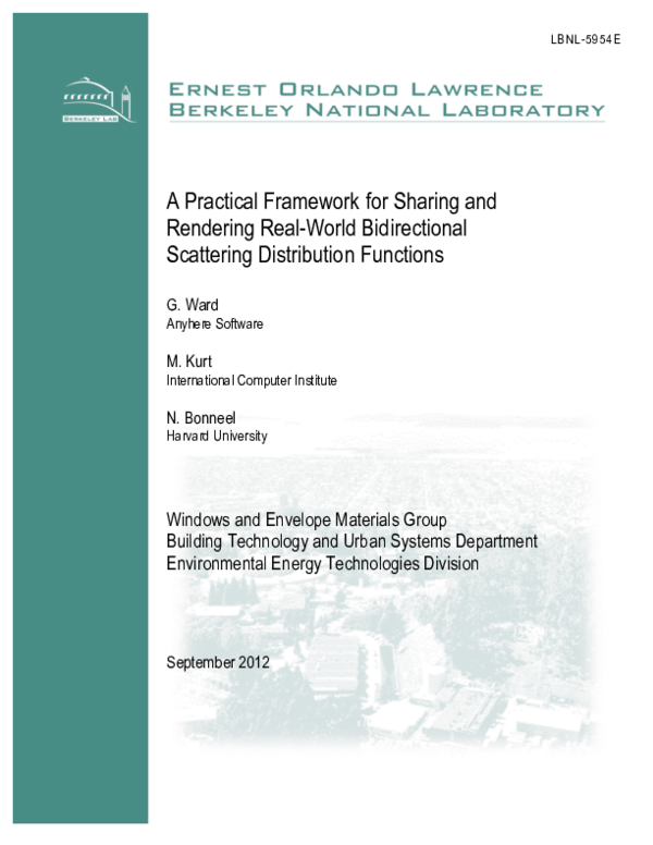 (PDF) A Practical Framework for Sharing and Rendering Real-World Bidirectional Scattering ...