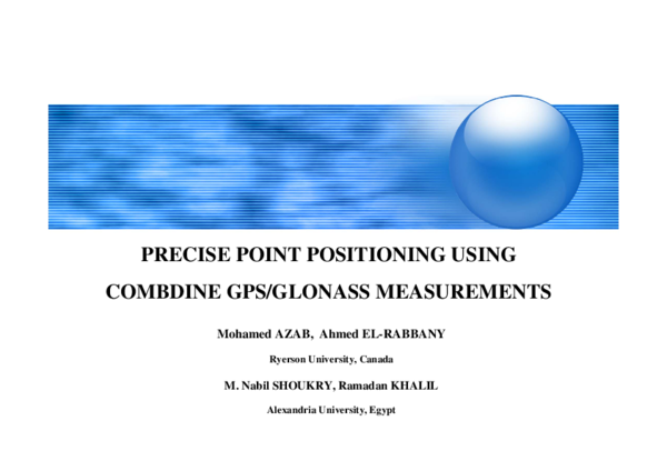 (PDF) Precise Point Positioning using combined GPS/GLONASS measurements