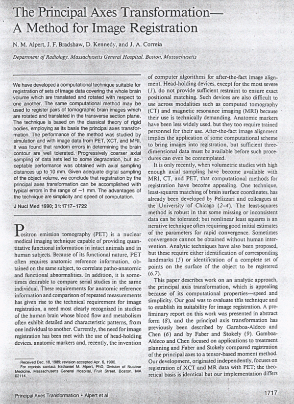 (PDF) The principal axes transformation-a method for image registration