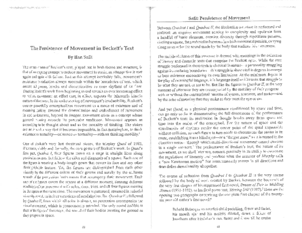 (PDF) The Persistence of Movement in Beckett's Text. By Ilan Safit