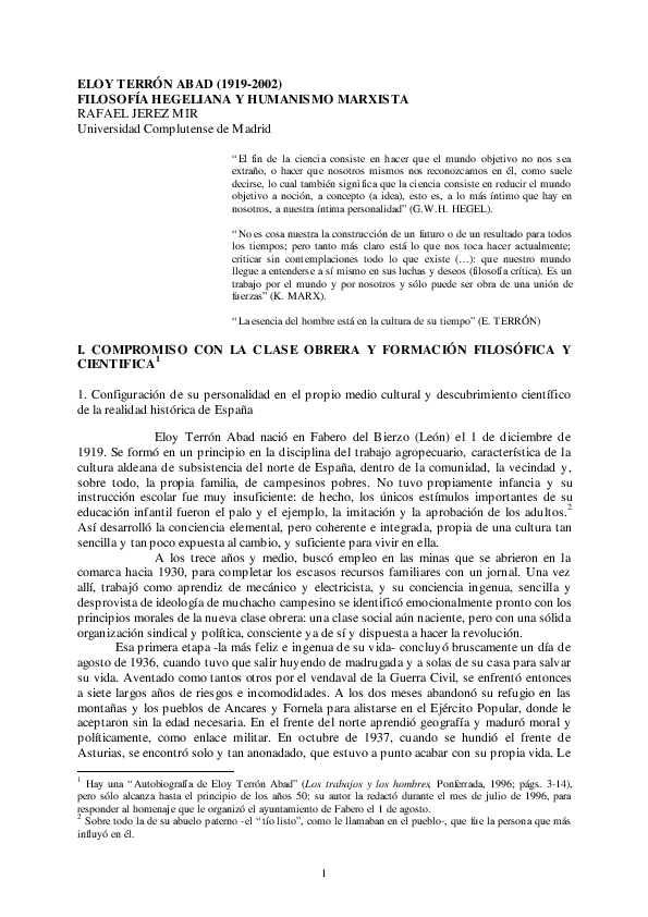 (PDF) Eloy Terrón Abad (1919-2002). Filosofía hegeliana y humanismo ...