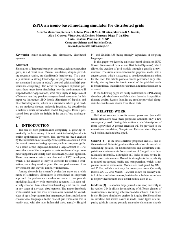 (PDF) iSPD: an iconic-based modeling simulator for distributed grids