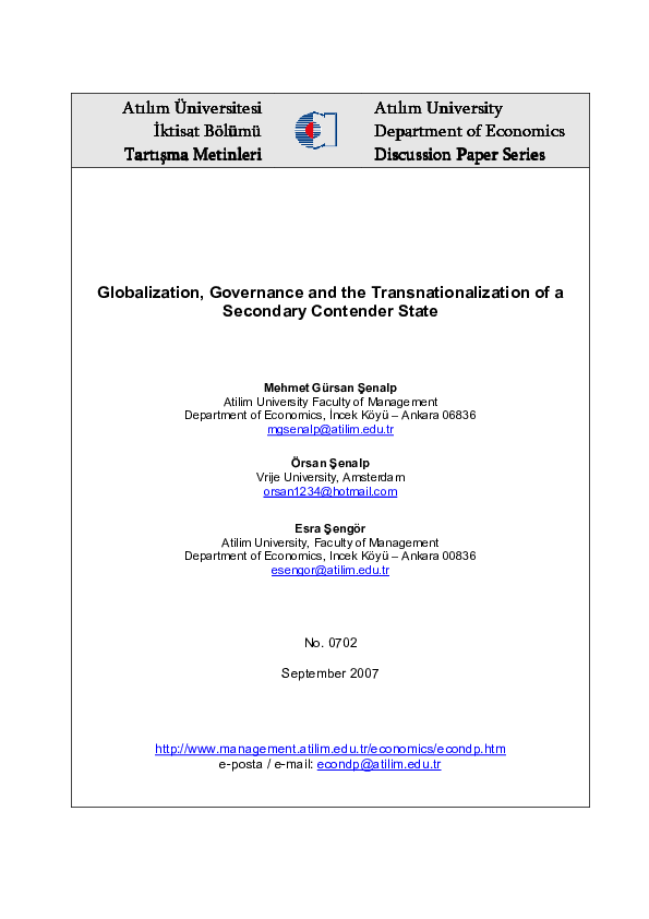 (PDF) Globalization, Governance and the Transnationalization of a ...