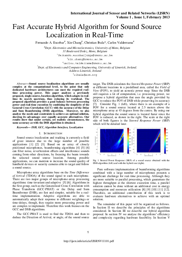 (PDF) Fast Accurate Hybrid Algorithm for Sound Source Localization in ... (PDF) Fast Accurate Hybrid Algorithm for Sound Source Localization in ...