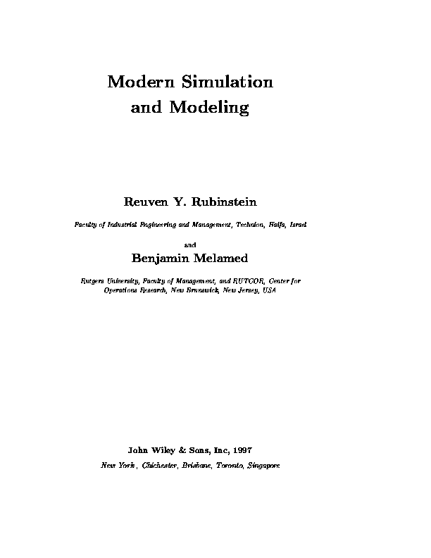 Modern simulation and modeling