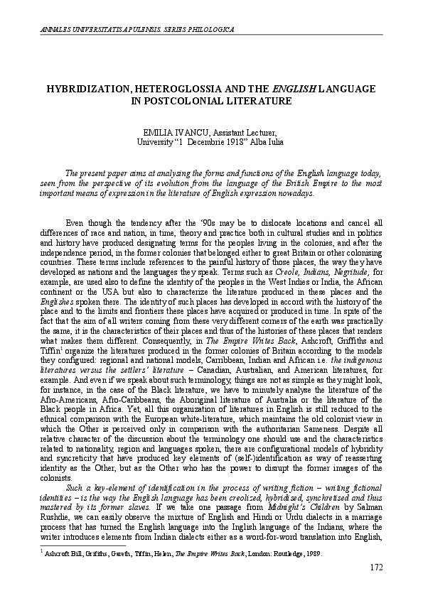 (DOC) Hybridization, Heteroglossia and the english Language in ...