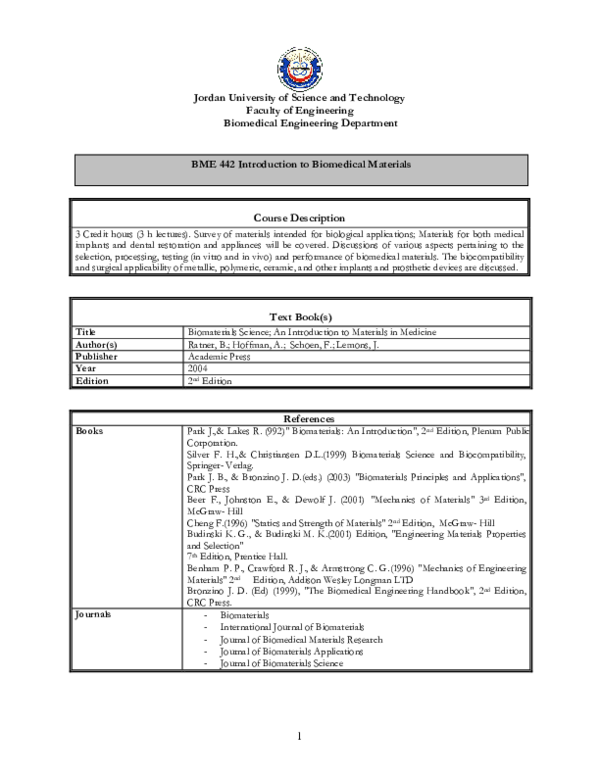 (PDF) Biomaterials science: an introduction to materials in medicine (PDF) Biomaterials science: an introduction to materials in medicine