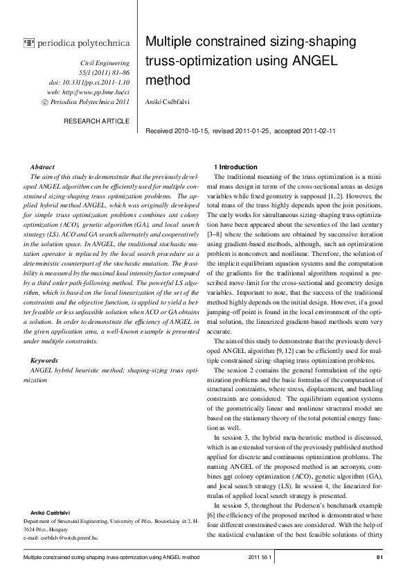(PDF) Multiple constrained sizing-shaping truss-optimization using ...