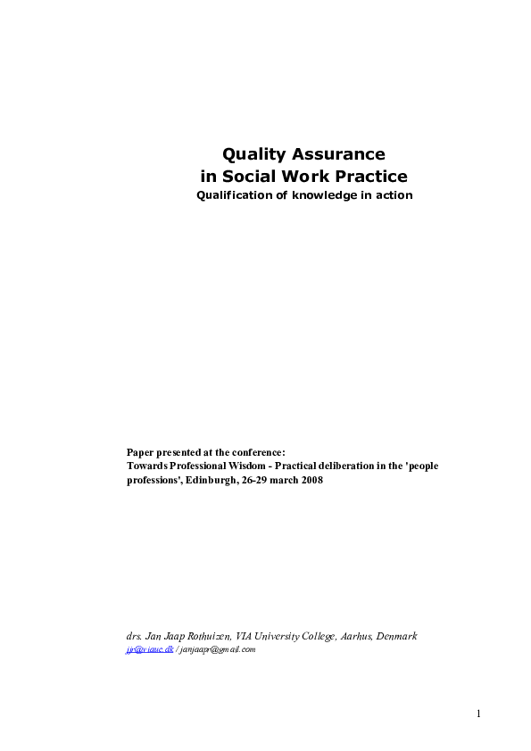 (DOC) Quality assurance in social work practice -qualification of ...