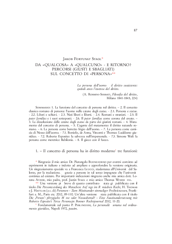 (PDF) Da ”qualcosa” a “qualcuno”, da “qualcuno” a “qualcosa”. Percorsi ...