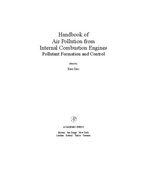 (PDF) Handbook of air pollution from internal combustion engines ...