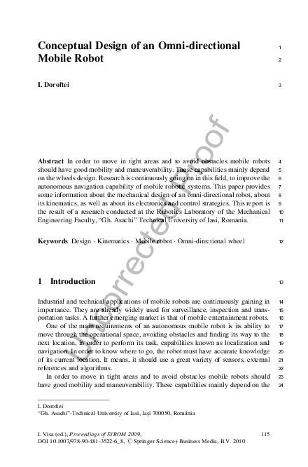 (PDF) Conceptual Design of an Omnidirectional Mobile Robot