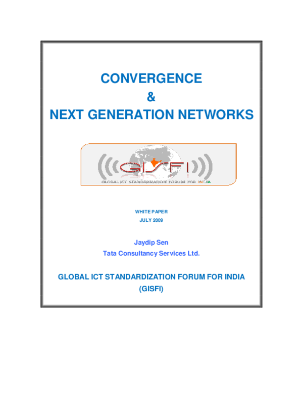 (PDF) Convergence and Next Generation Networks