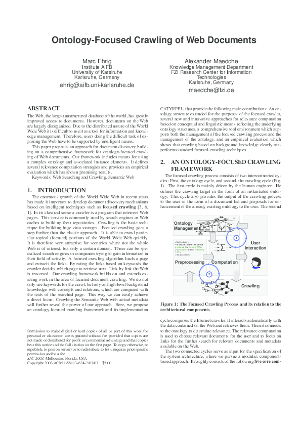 (PDF) Ontology-focused crawling of Web documents