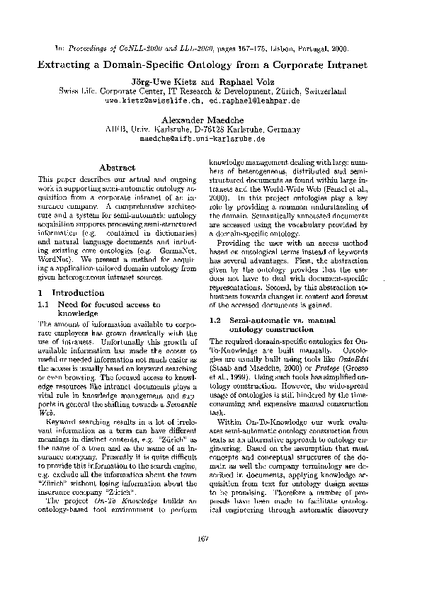 Pdf Extracting A Domain Specific Ontology From A Corporate Intranet
