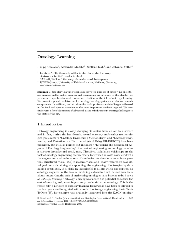 (PDF) Ontology learning