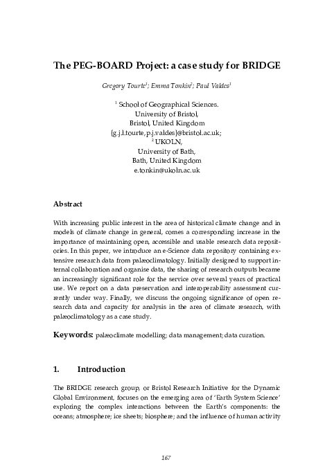 (PDF) The PEG-BOARD Project: a case study for BRIDGE