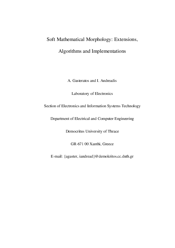 (PDF) Soft Mathematical Morphology: Extensions, Algorithms and Implementations | Antonios ...