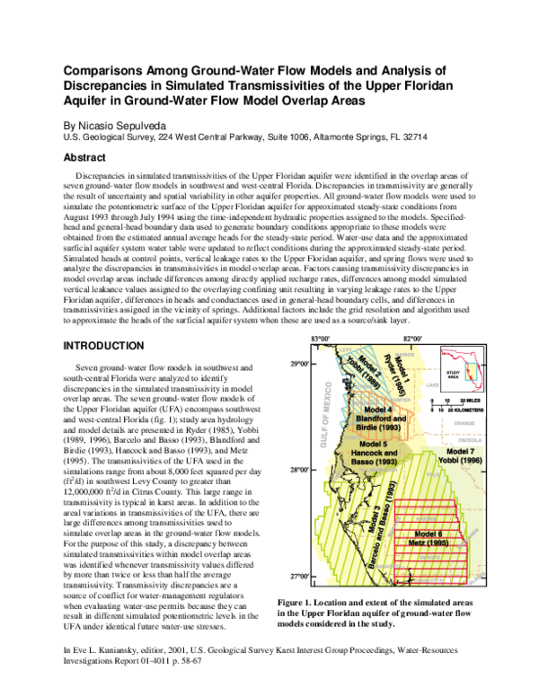 (PDF) Comparisons Among Ground-Water Flow Models and Analysis of ...
