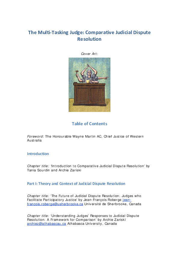 (PDF) MULTI-TASKING JUDGE:Comparative Judicial Dispute Resolution