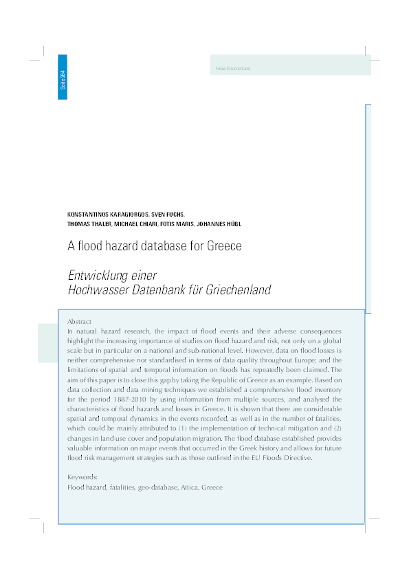 (PDF) A flood hazard database for Greece