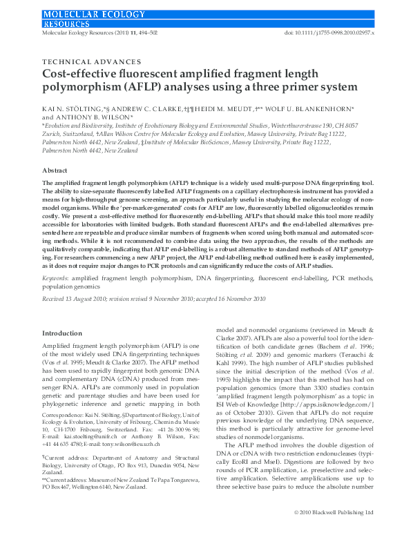 (PDF) Cost-effective fluorescent amplified fragment length polymorphism ...
