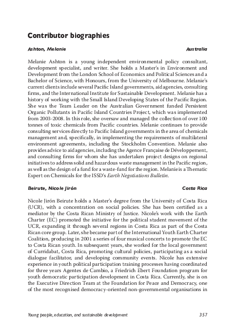 (PDF) Contributor biographies