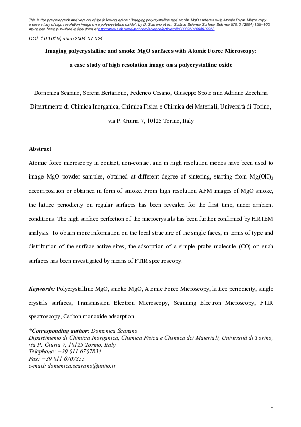 (PDF) Imaging polycrystalline and smoke MgO surfaces with atomic force ...