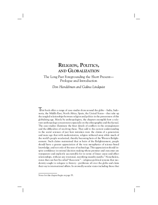 (PDF) Religion, Politics, and Globalization: The Long Past ...