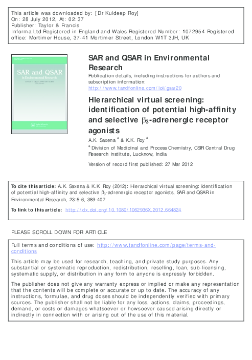 (PDF) Hierarchical virtual screening: Identification of potential high ...