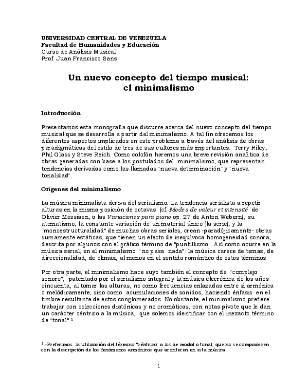(PDF) Un nuevo concepto del tiempo musical: el minimalismo