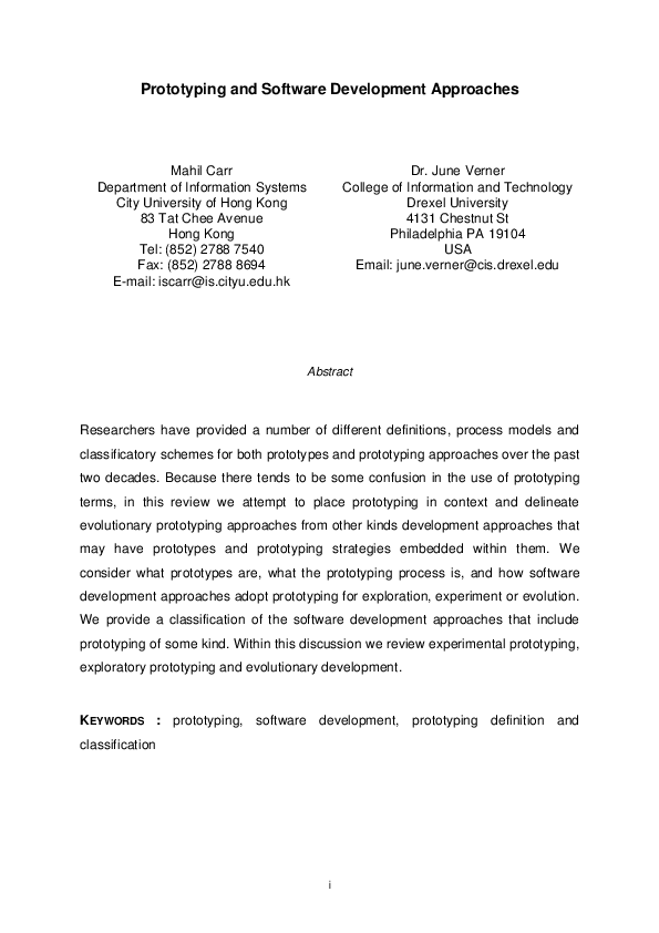 (PDF) Prototyping and Software Development Approaches