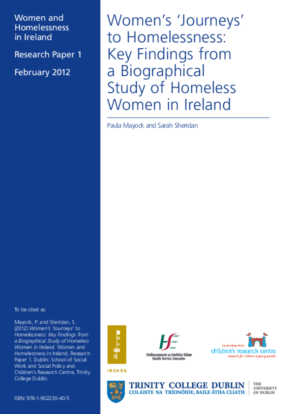 (PDF) Women's Journeys to Homelessness: Key Findings from a ...