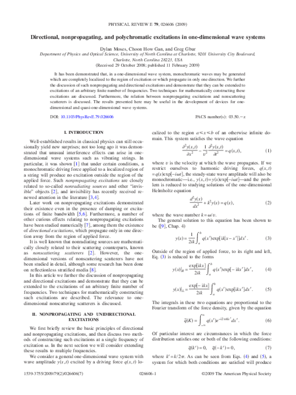 (PDF) D. Moses, C.H. Gan, and G. Gbur, "Directional, nonpropagating ...