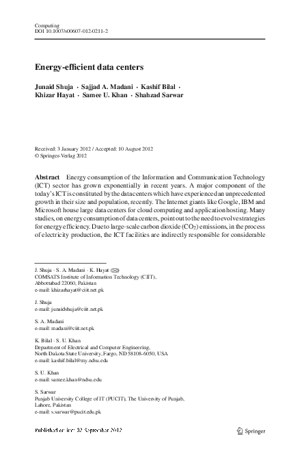 (PDF) Energy-Efficient Data Centers