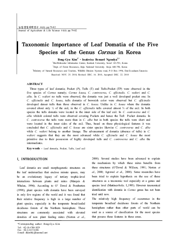 (PDF) Taxonomic importance of leaf domatia of the five species of the ...
