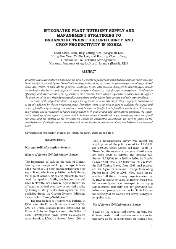 (PDF) INTEGRATED PLANT NUTRIENT SUPPLY AND MANAGEMENT STRATEGIES TO ...