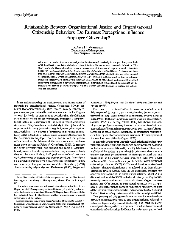 (PDF) Relationship between organizational justice and organizational citizenship behaviors: do ...