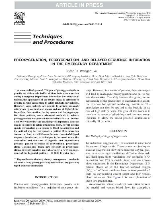 (PDF) Preoxygenation, reoxygenation, and delayed sequence intubation in ...
