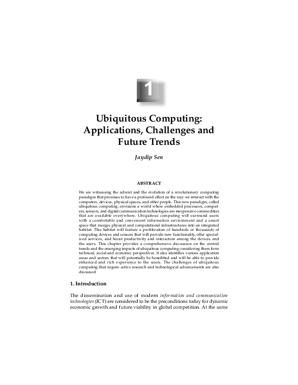 (PDF) Ubiquitous Computing: Applications, Challenges and Future Trends