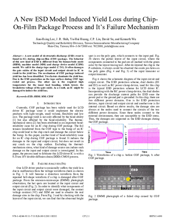 (PDF) A new ESD model induced yield loss during chip-on-film package ...