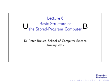 (PDF) Lecture 06 - Basic Structure of the Stored-Program Computer