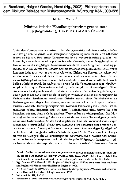 (PDF) Minimalistische Handlungstheorie - gescheiterte Letztbegründung ...