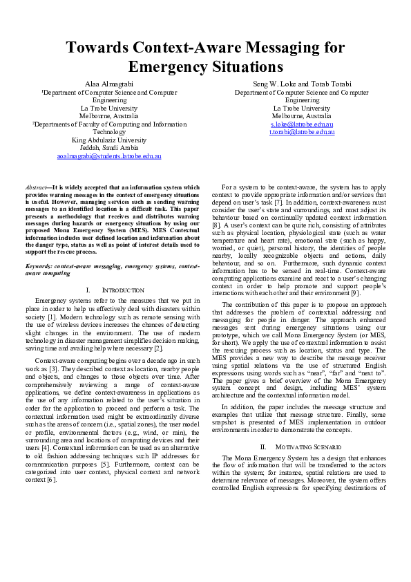 (PDF) Towards Context-Aware Messaging for Emergency Situations_edited(1)