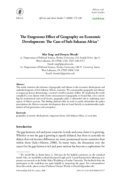 (PDF) Geography and Development